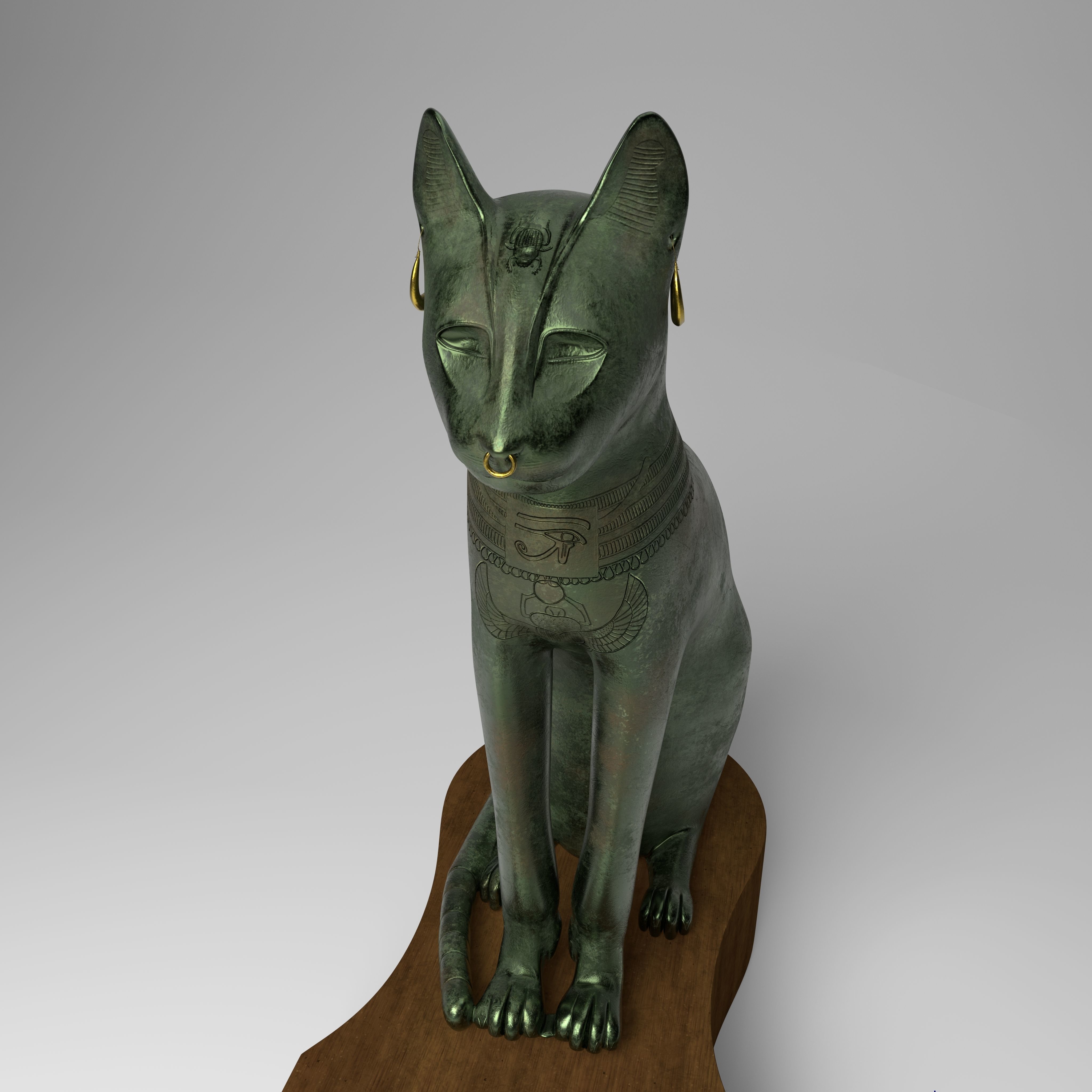 Bastet Realistic egyptian cat statue 3D model | CGTrader