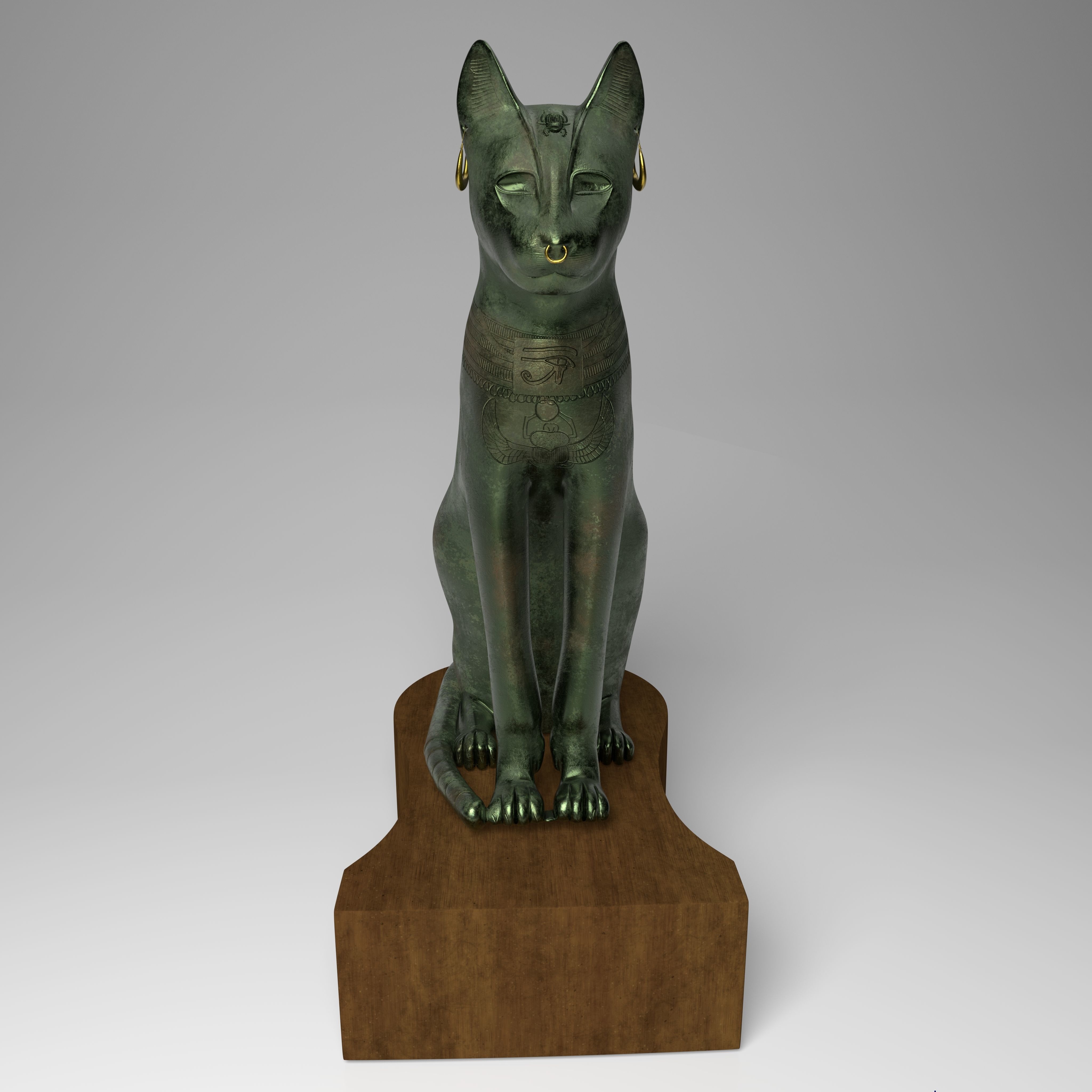 Bastet Realistic egyptian cat statue 3D model | CGTrader