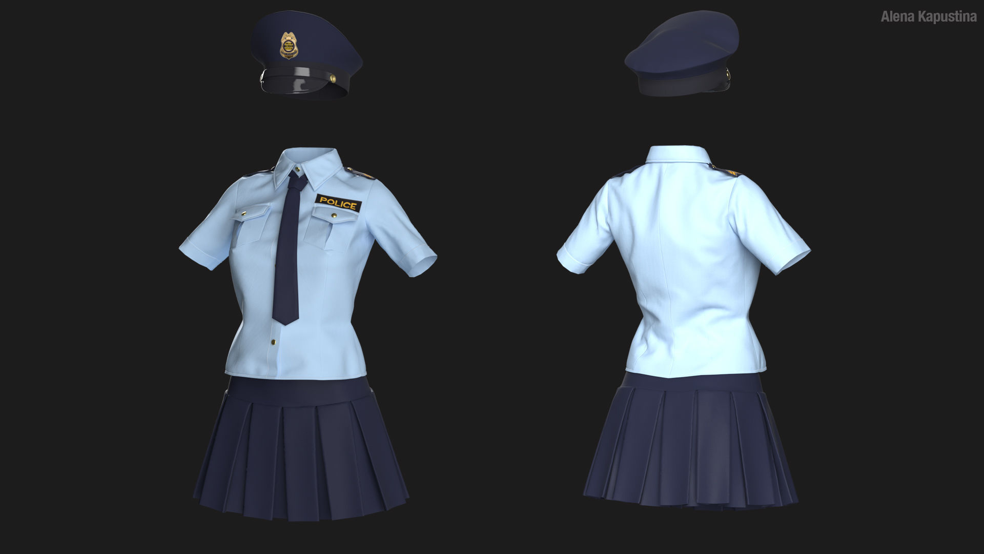 Stylized police uniform Marvelous Designer project obj 3D model | CGTrader