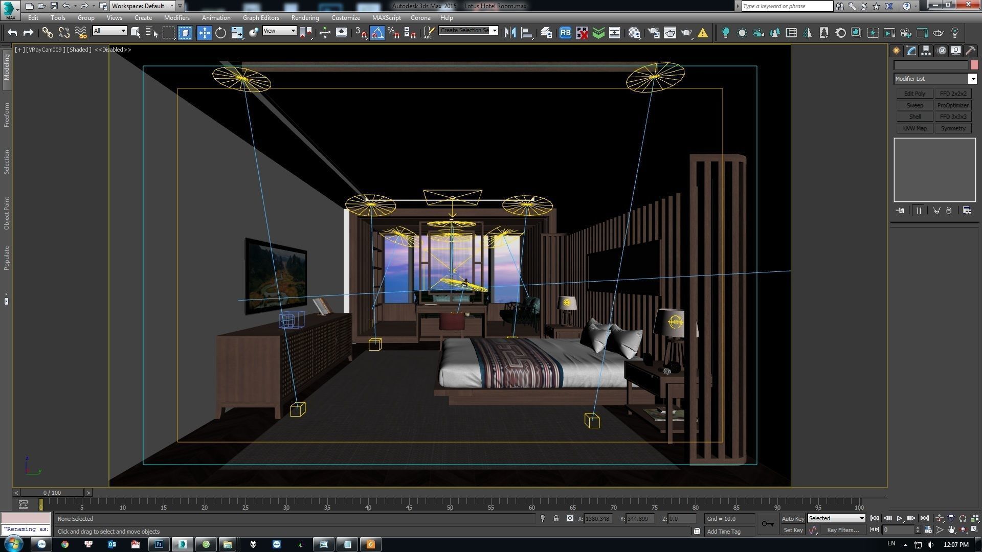 Lotus Hotel Room Design 3D model | CGTrader