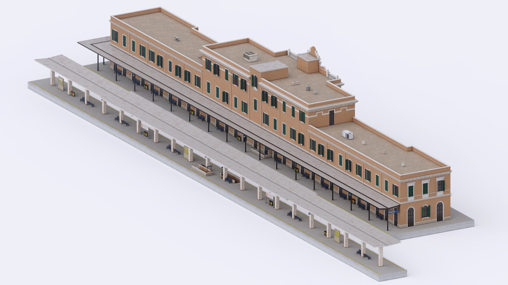 Classical Train Station 3D model | CGTrader
