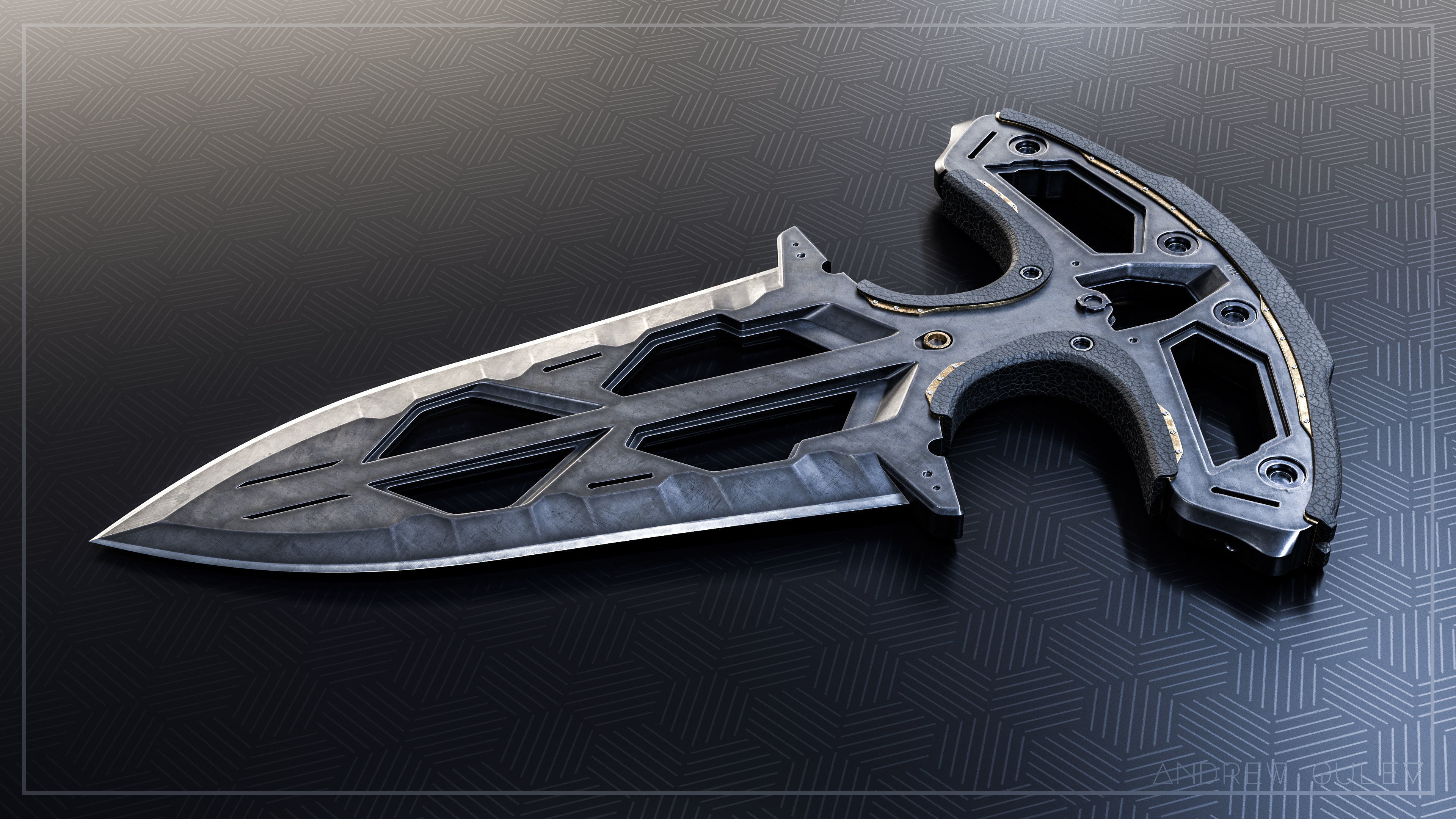 Push Dagger knife 3D model | CGTrader