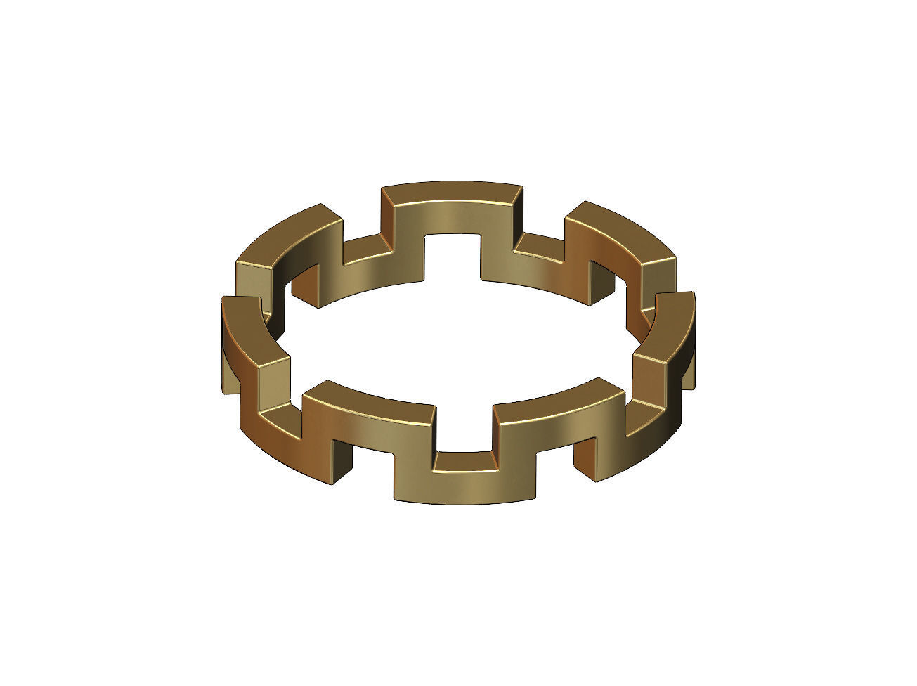 Square lowprofile greek key band US size 4to13 3D model 3D printable ...