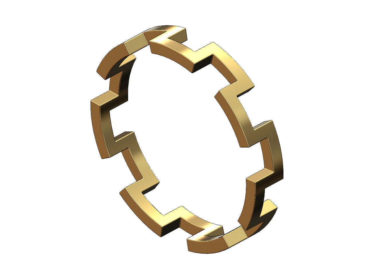 Square lowprofile greek key band US size 4to13 3D model 3D printable ...