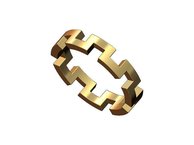 Square lowprofile greek key band US size 4to13 3D model 3D printable ...