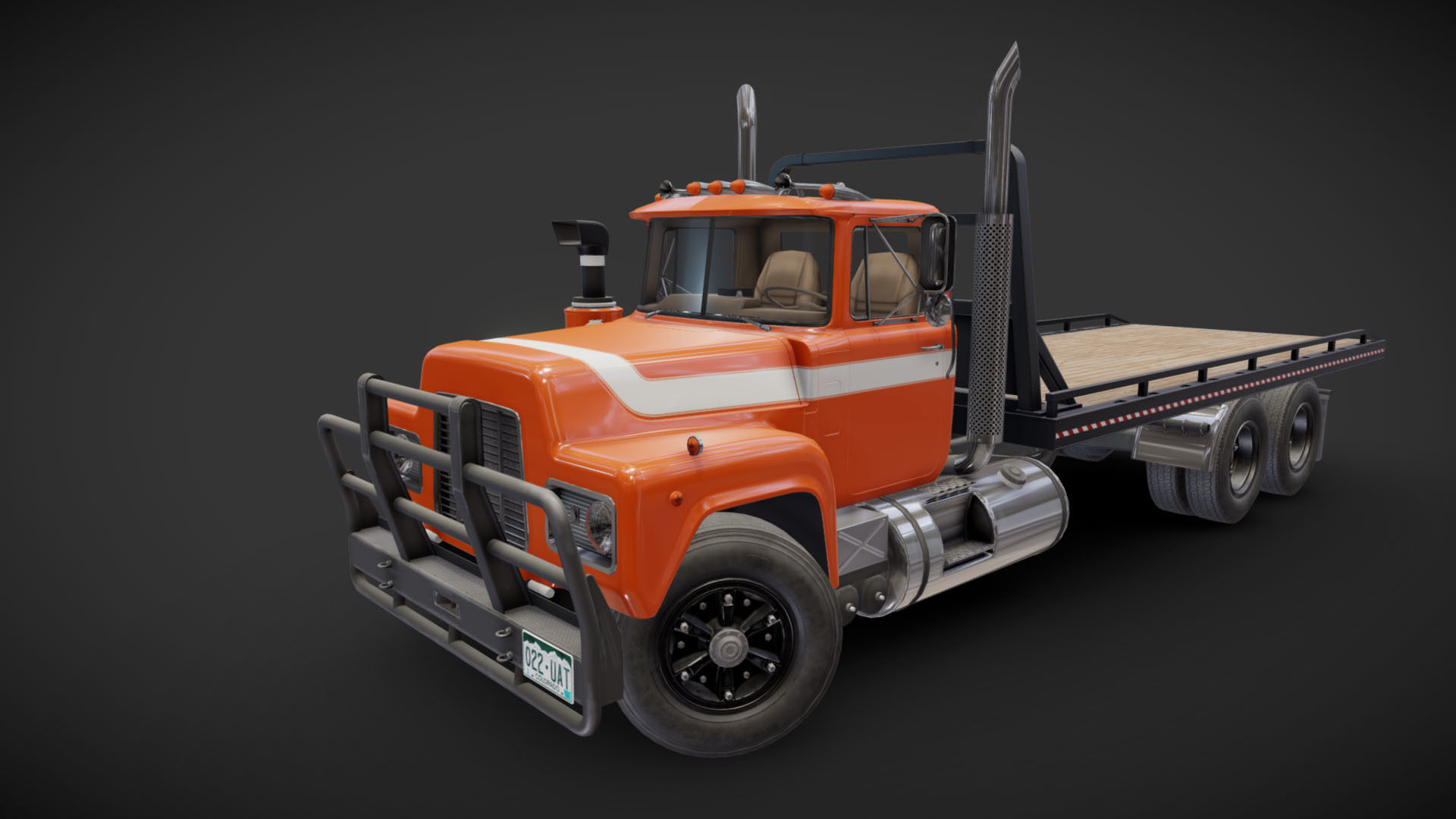 3D model Industrial vintage flatbed truck VR / AR / low-poly | CGTrader