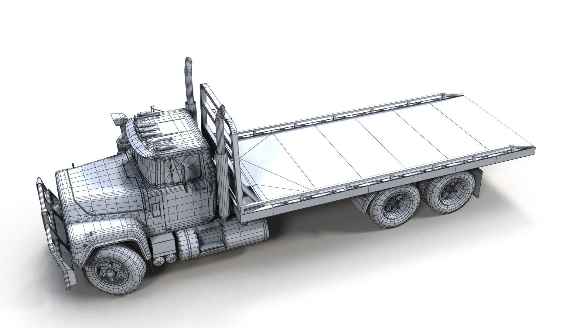 3D model Industrial vintage flatbed truck VR / AR / low-poly | CGTrader