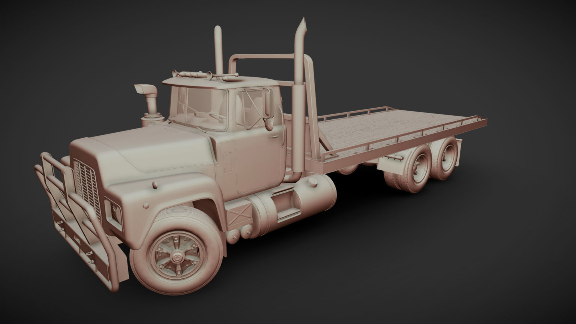 3D model Industrial vintage flatbed truck VR / AR / low-poly | CGTrader