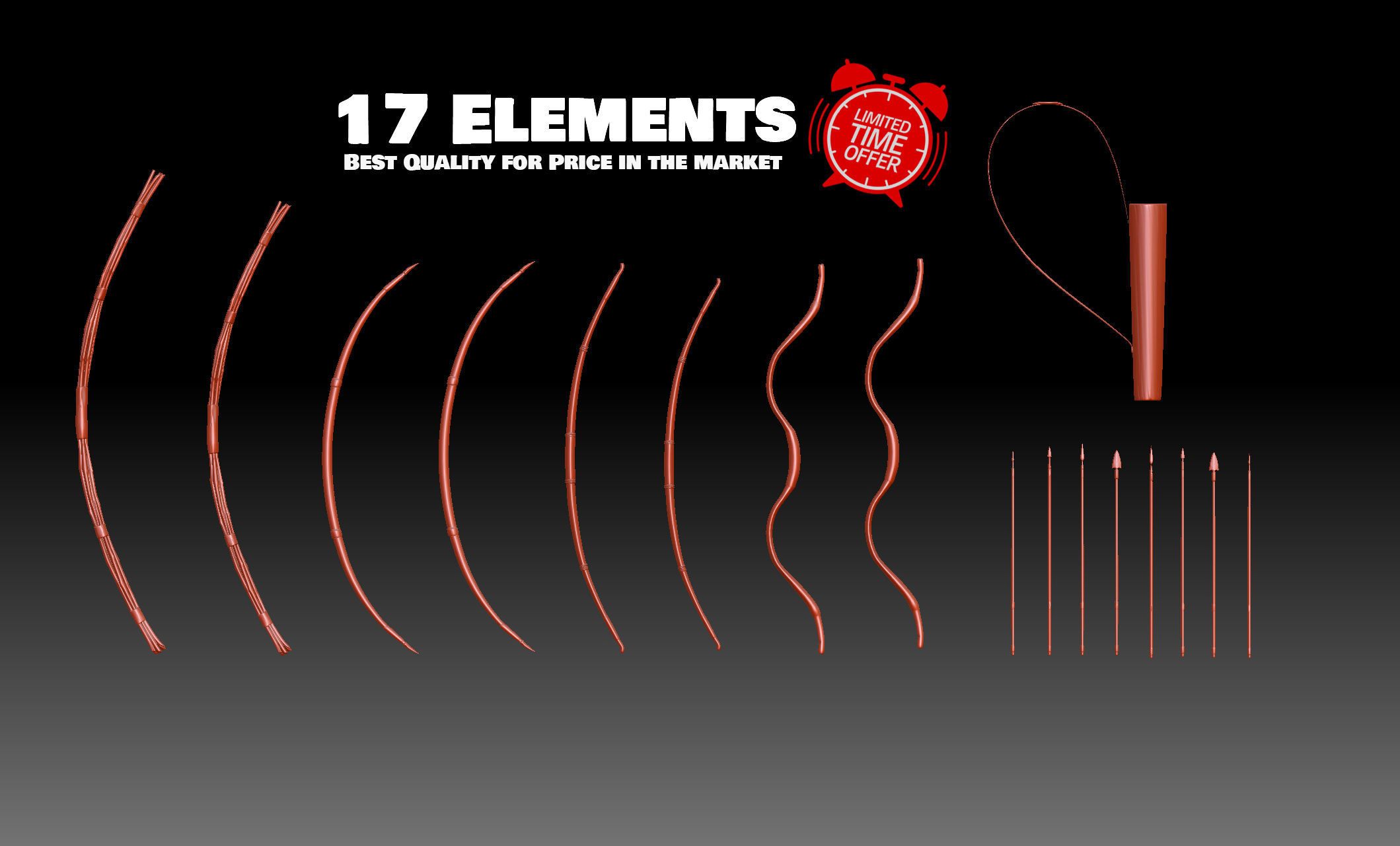 17 Bow Arrows and ranged weapon collection Medieval Roman Archer 3D ...