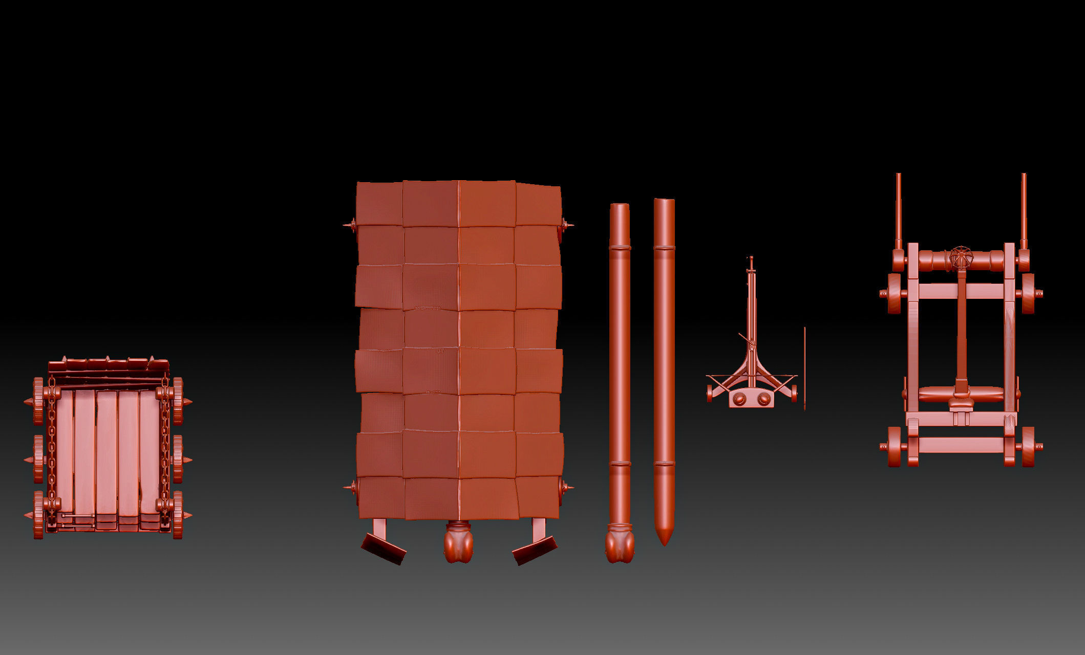 7 Medieval and Roman War Machines Siege Weapons collection 3D model 3D ...