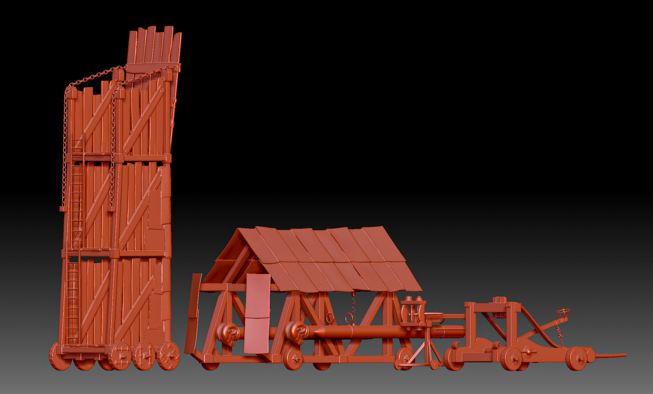 7 Medieval and Roman War Machines Siege Weapons collection 3D model 3D ...