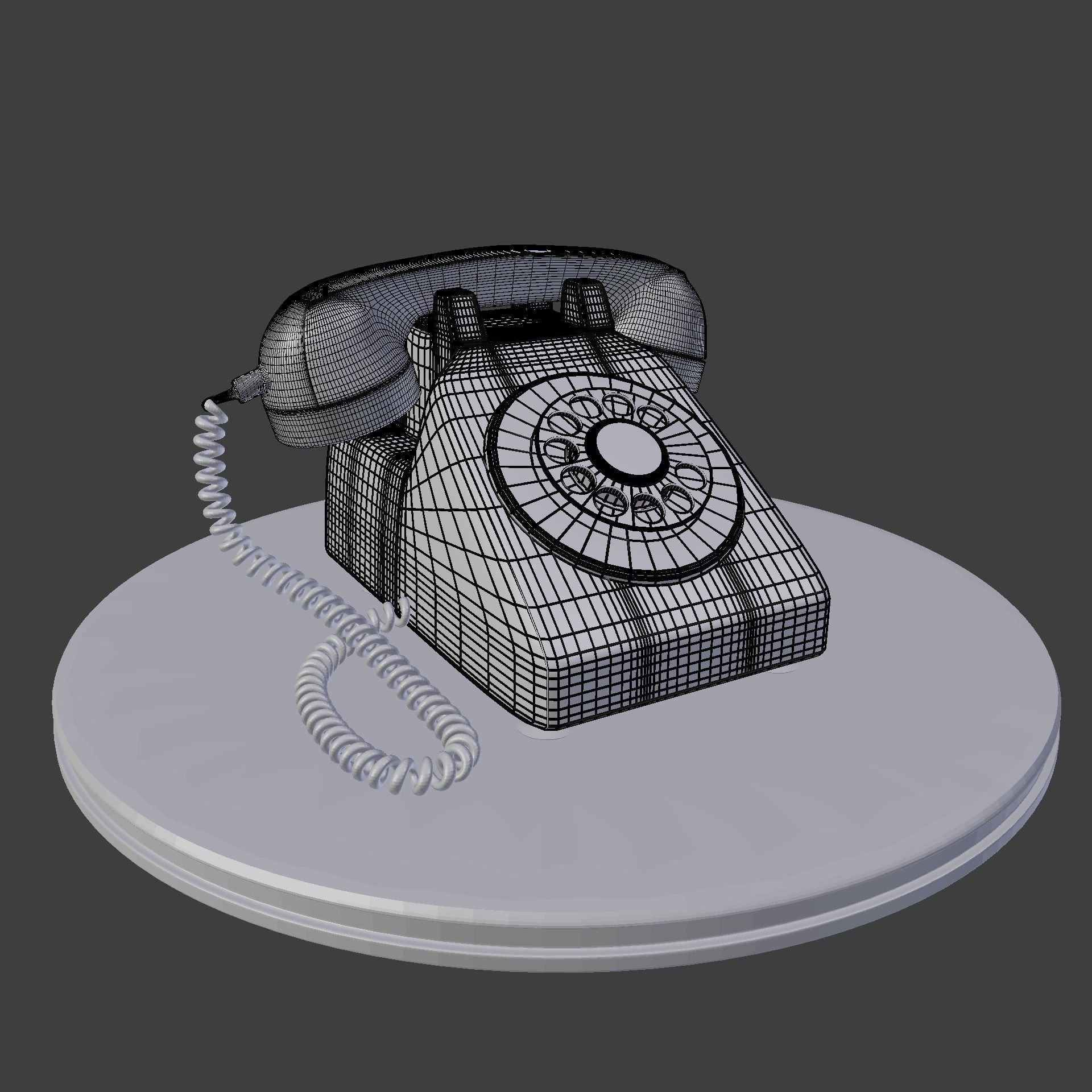 Rotary Desk Phone 3D model rigged | CGTrader