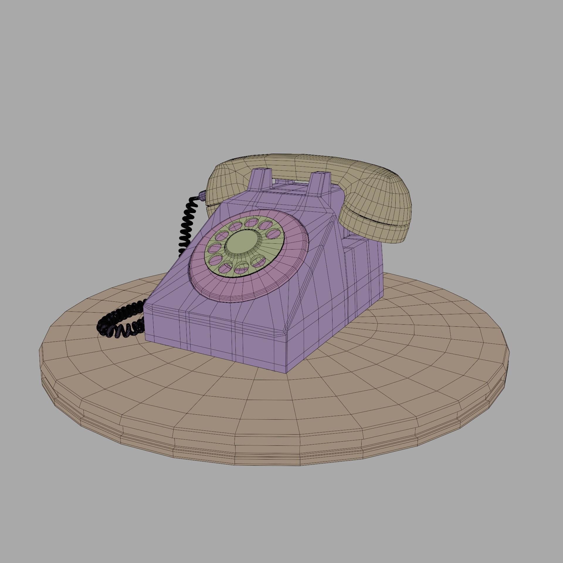 Rotary Desk Phone 3D model rigged | CGTrader