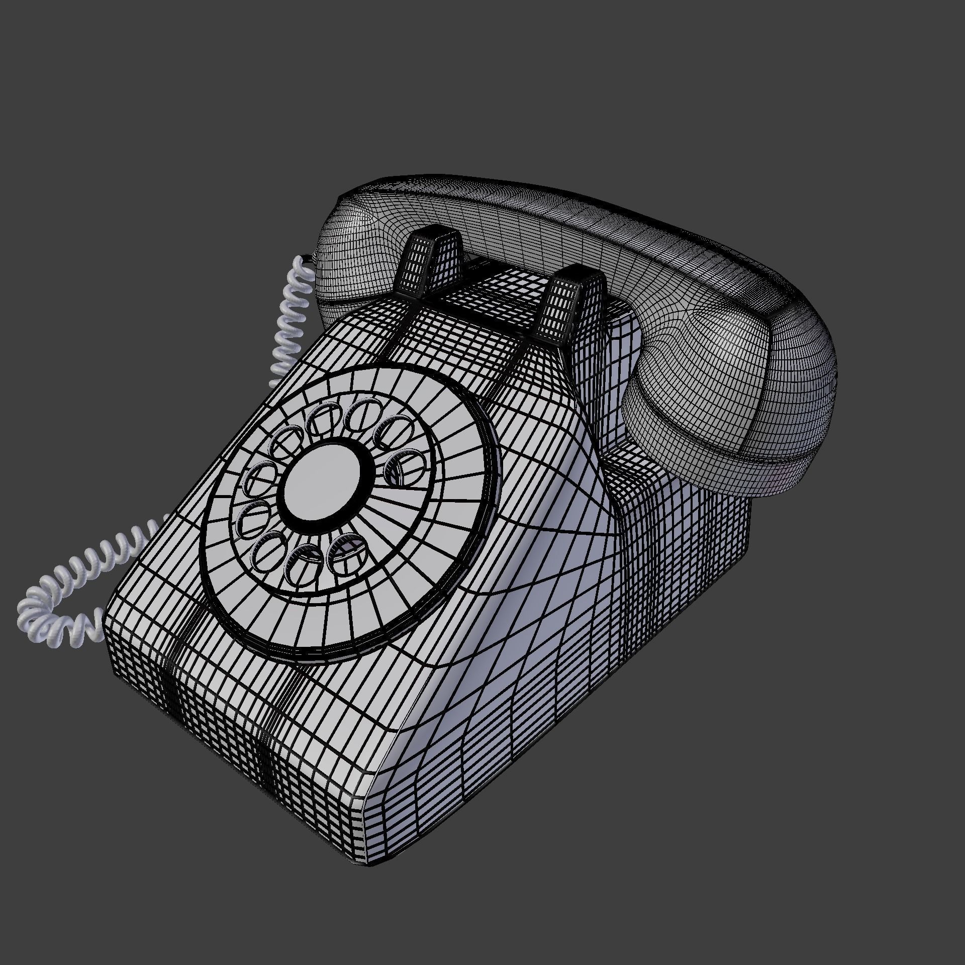 Rotary Desk Phone 3D model rigged | CGTrader