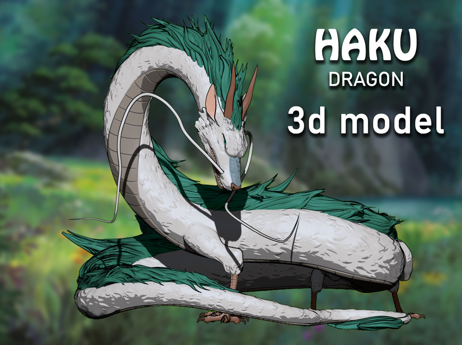 Haku Dragon 3D model 3D printable | CGTrader