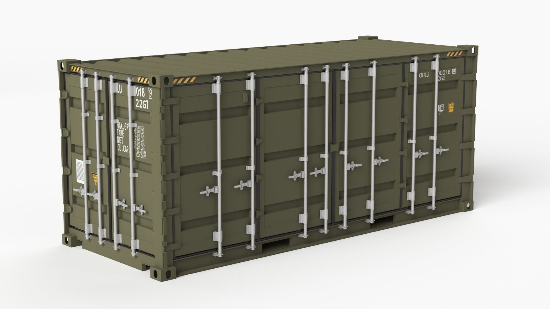 20 ft Military Containers Green Colour 3D model | CGTrader