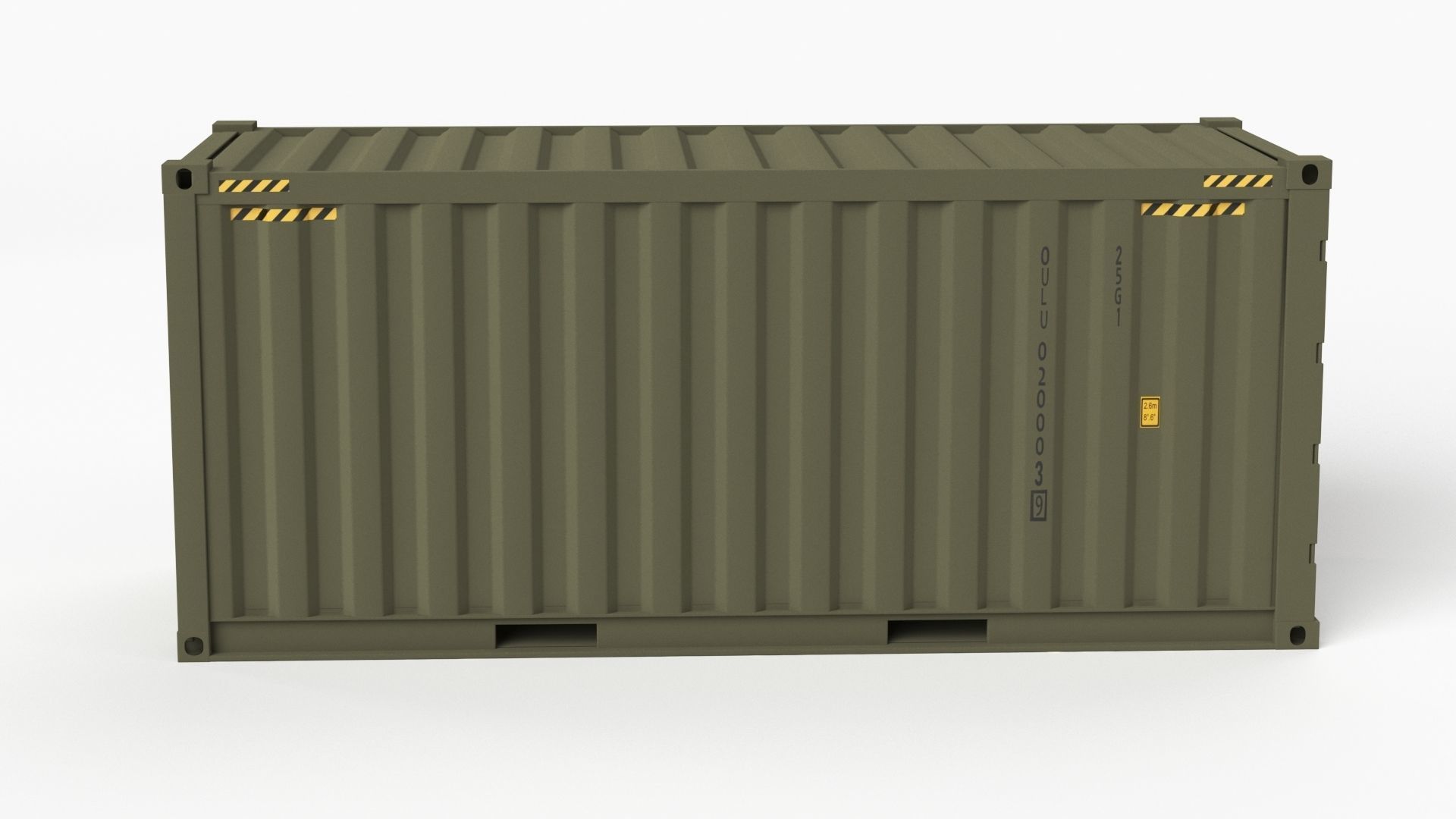 20 ft Military Containers Green Colour 3D model | CGTrader