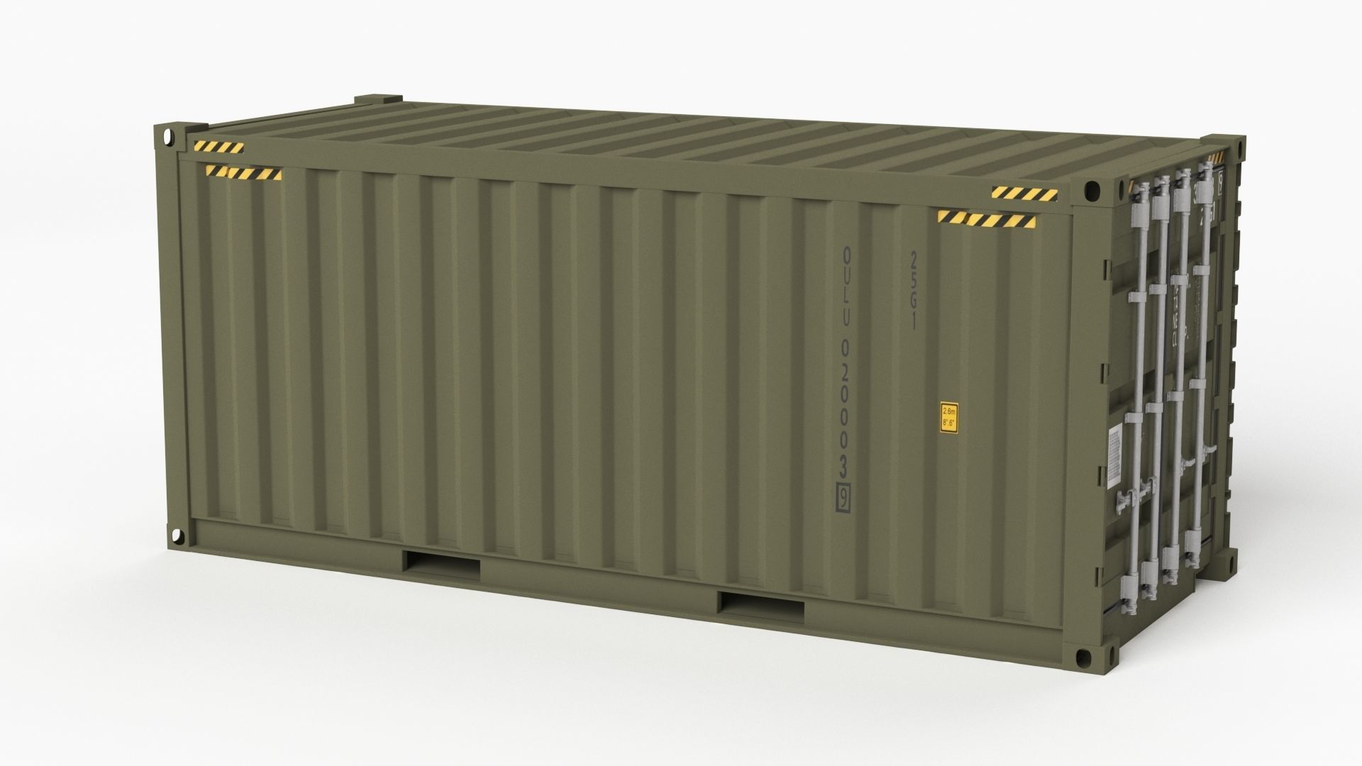 20 ft Military Containers Green Colour 3D model | CGTrader