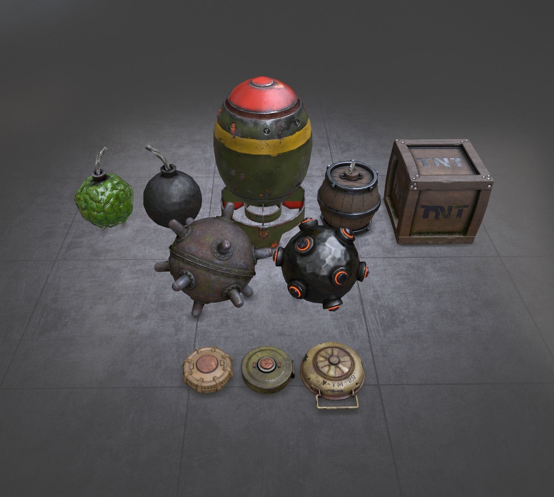 3D model Bomb Pack Volume1 VR / AR / low-poly | CGTrader