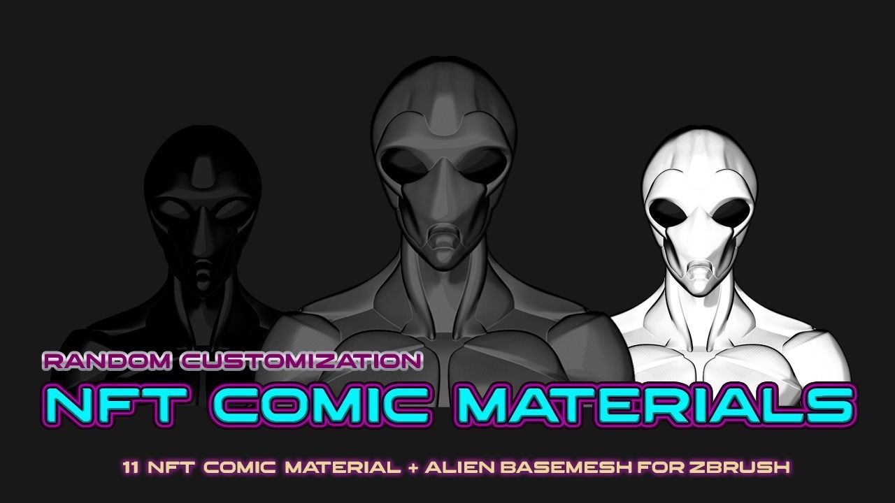 NFT Comic Materials - Random Customization 3D model | CGTrader