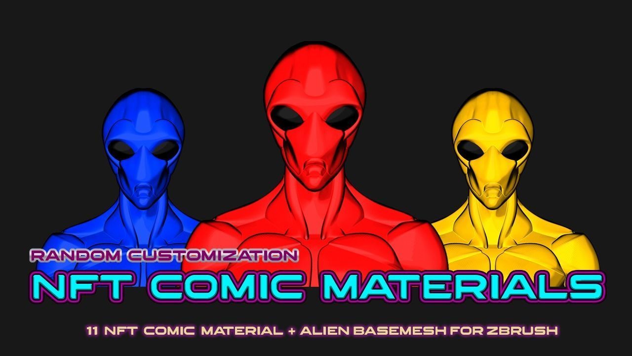 NFT Comic Materials - Random Customization 3D model | CGTrader