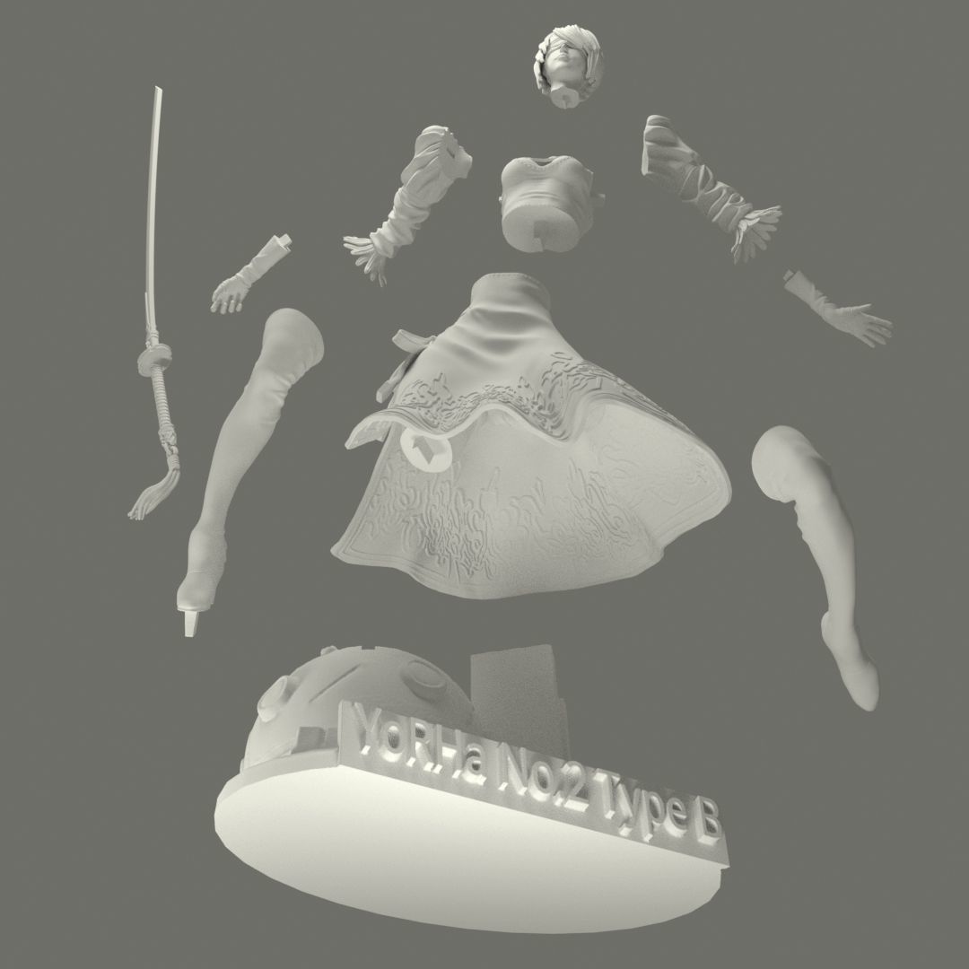 NIER AUTOMATA YORHA 2B 3D model 3D printable | CGTrader