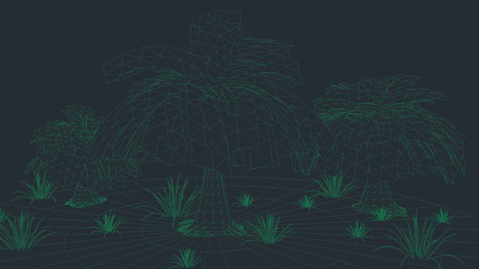 Three palms cartoon low poly 3D model | CGTrader