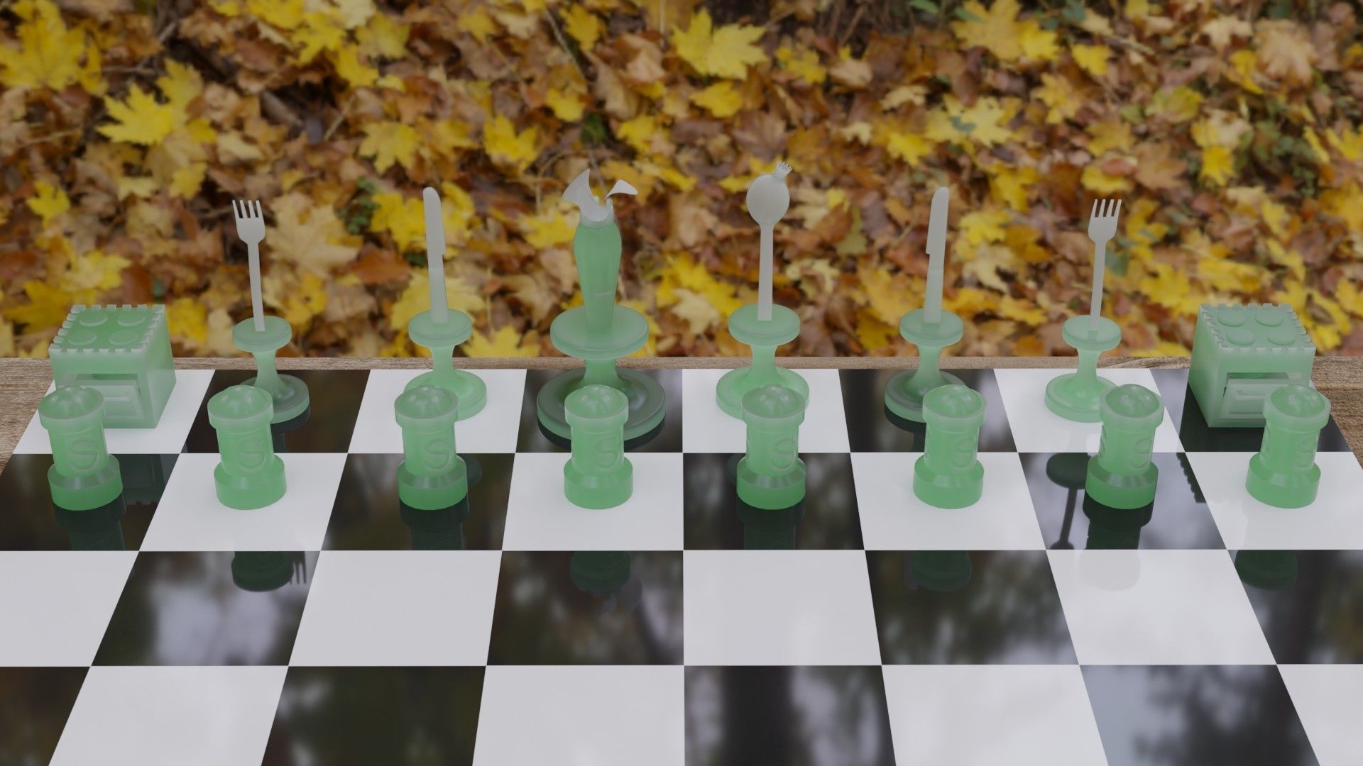 Chess Set Food - Games Collection 3D model | CGTrader