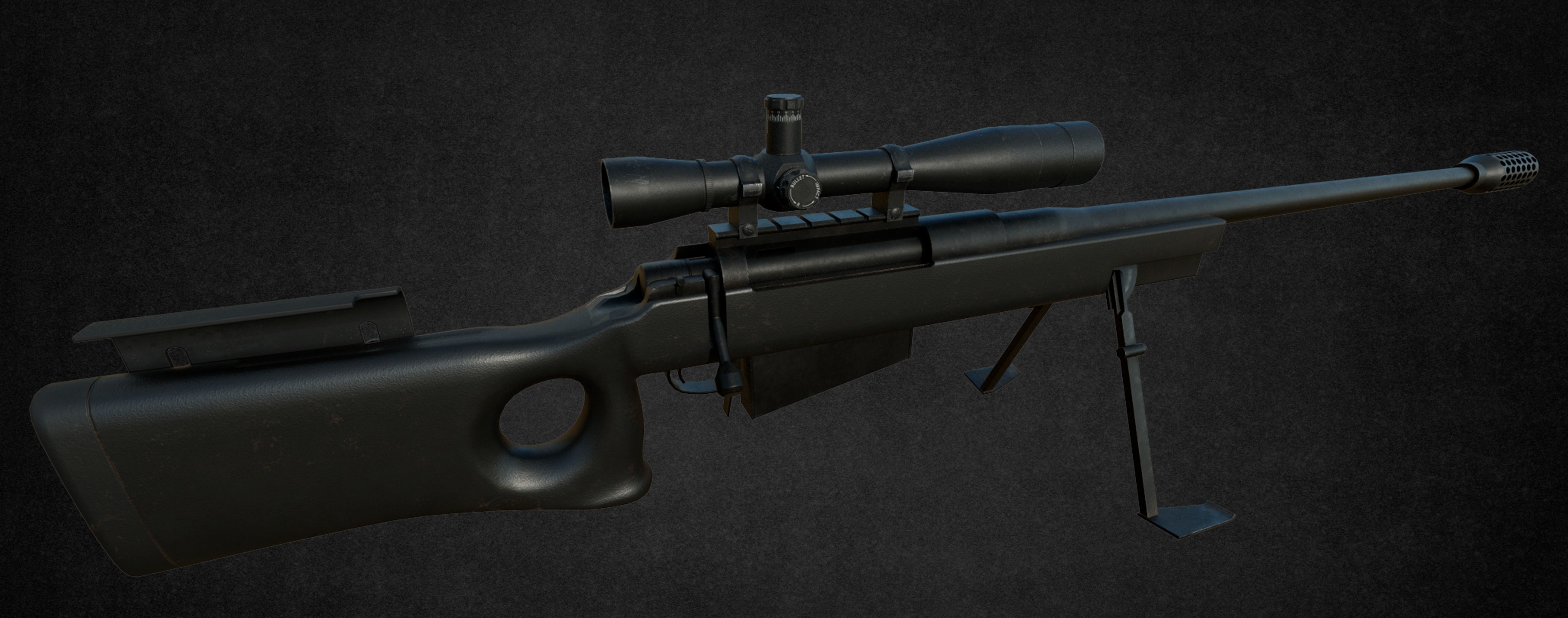 3D model Harris McMillan M87R Leupold MKIV M1 16X scope VR / AR / low ...
