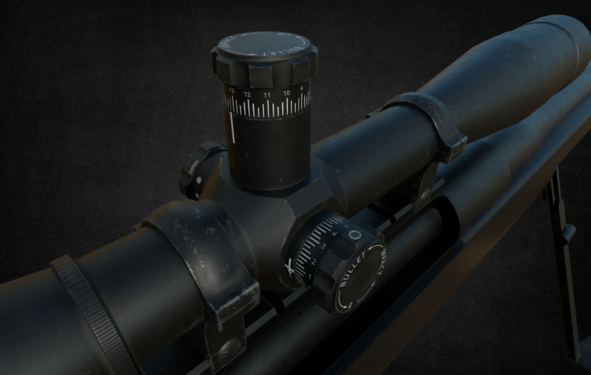 3D model Harris McMillan M87R Leupold MKIV M1 16X scope VR / AR / low ...