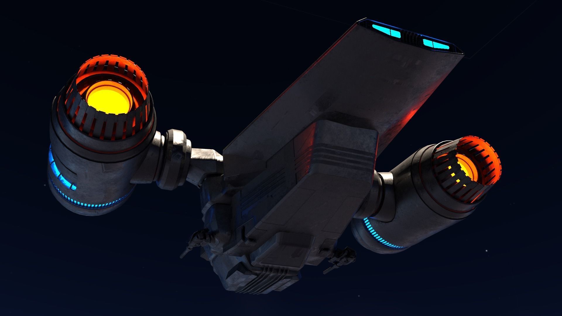 3D model Spaceship Model 3 flying in sky VR / AR / low-poly | CGTrader