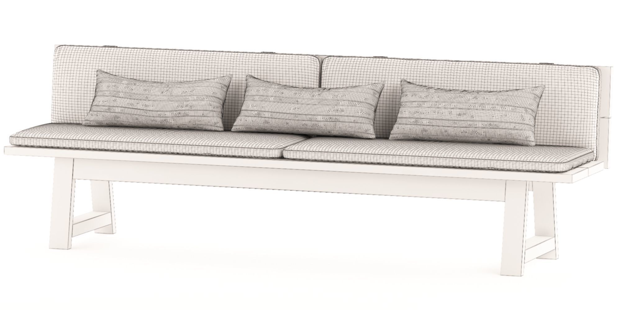 Wooden base modern sofa seating 3D model | CGTrader