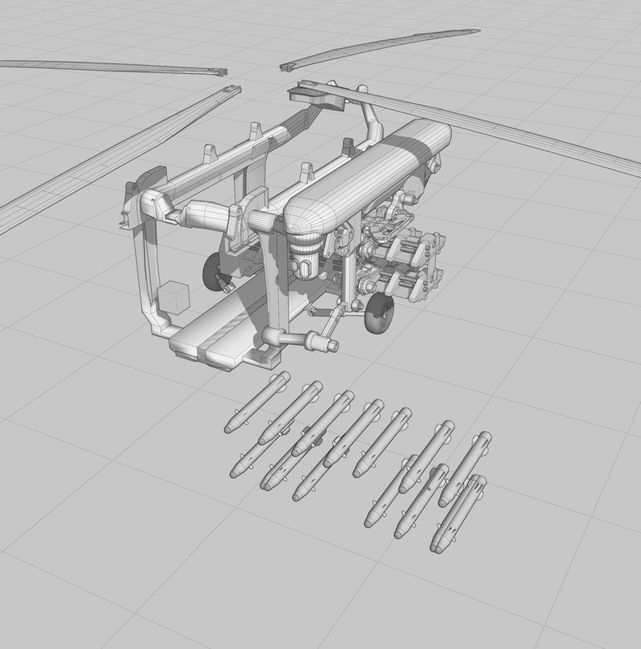 Helicopter Chain Launcher Module 3D model | CGTrader