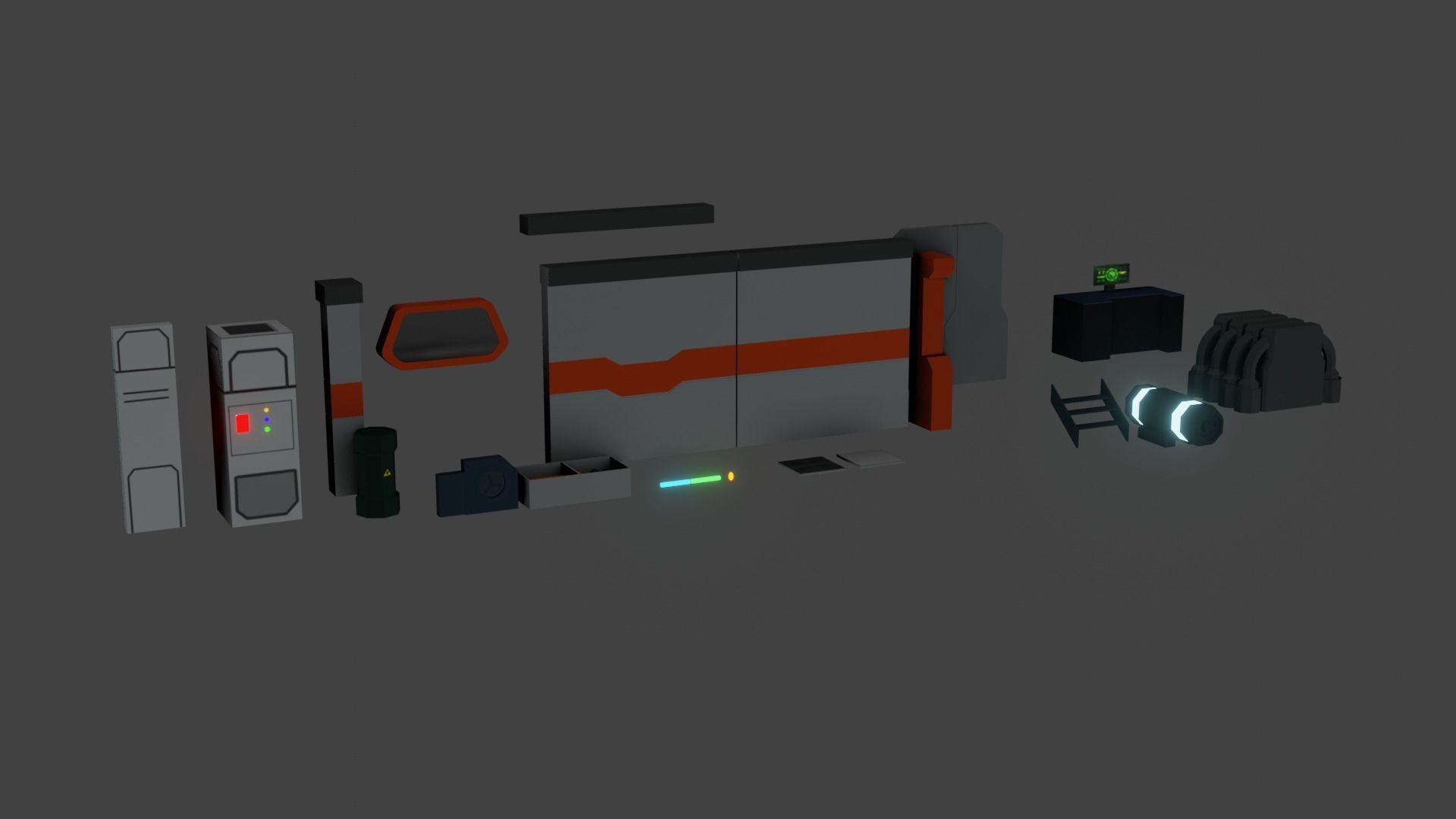 3D model Modular Sci Fi Lab - Low Poly - Game ready - PBR VR / AR / low ...