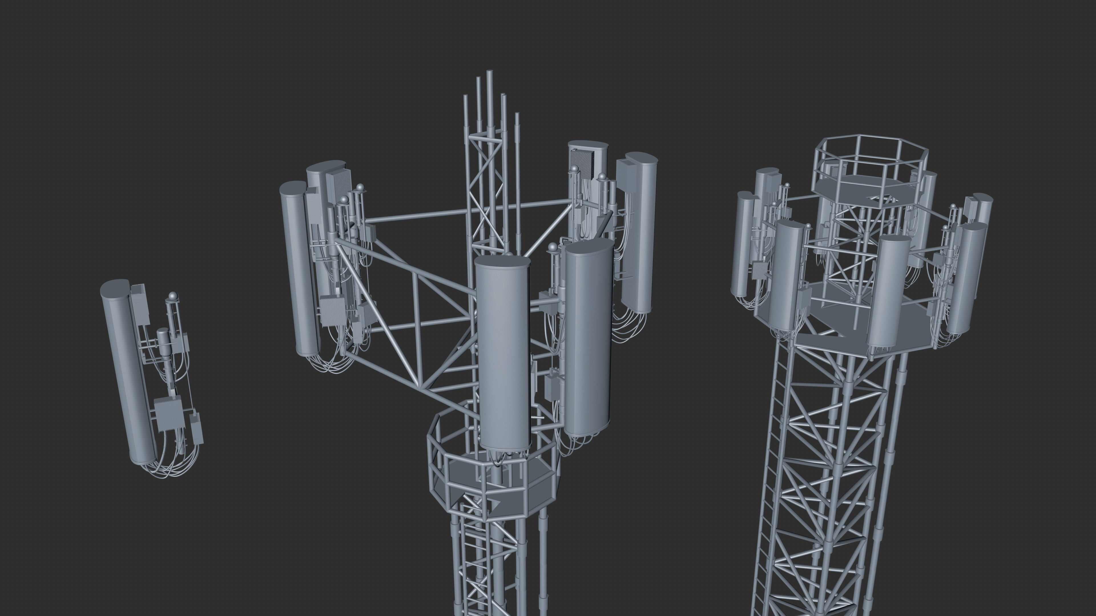 4G 5G Network Cell Transmitter Tower 3D model | CGTrader