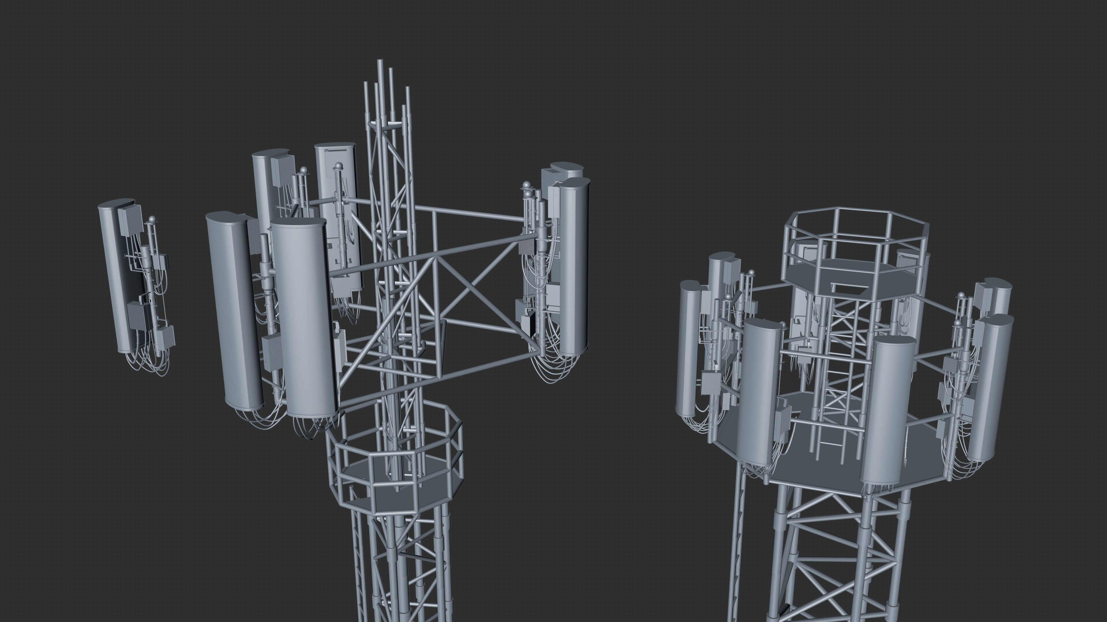 4G 5G Network Cell Transmitter Tower 3D model | CGTrader