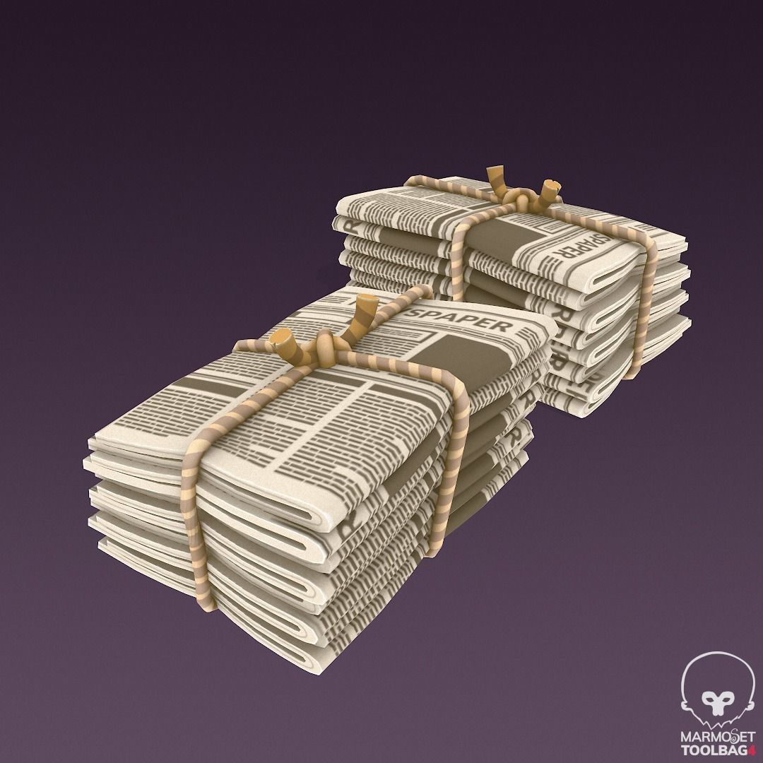 3D model Stylized Newspaper Stack VR / AR / low-poly | CGTrader