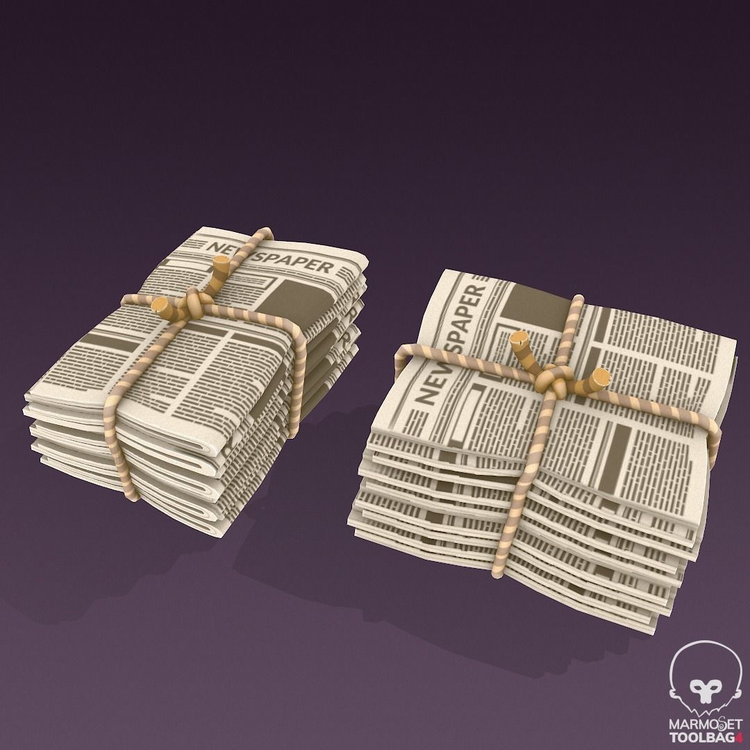 3D model Stylized Newspaper Stack VR / AR / low-poly | CGTrader