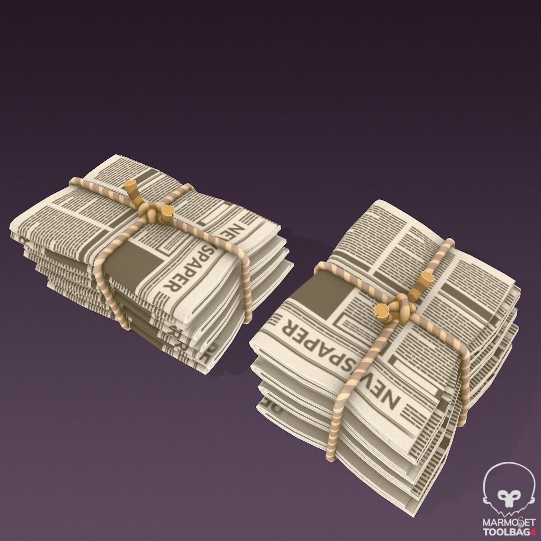 3D model Stylized Newspaper Stack VR / AR / low-poly | CGTrader