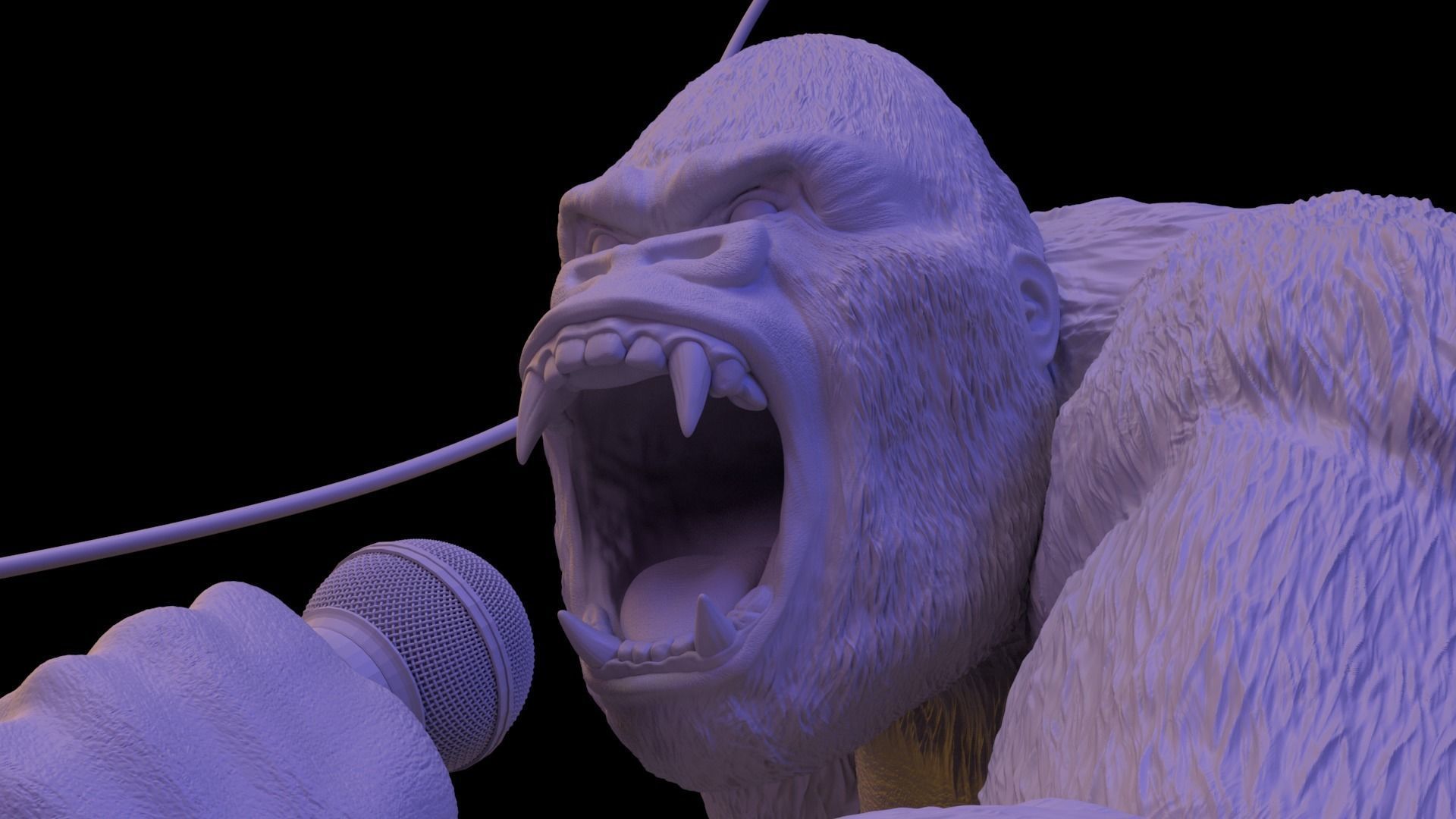 Kong singing 3D model 3D printable | CGTrader