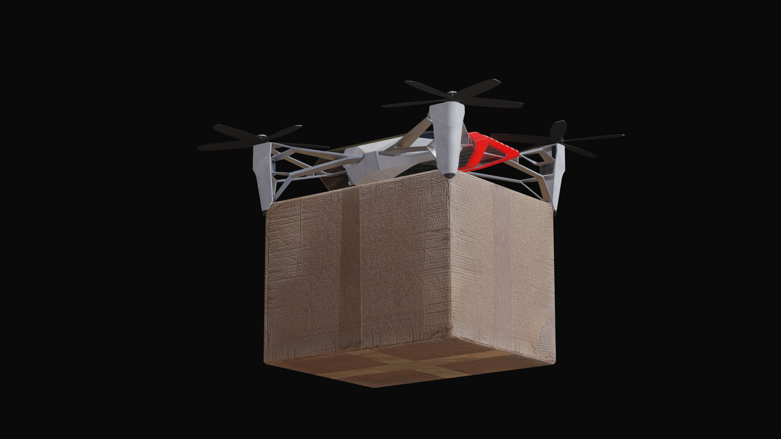 3D model Cargo Drone delivery vehicle 3D VR / AR / low-poly | CGTrader