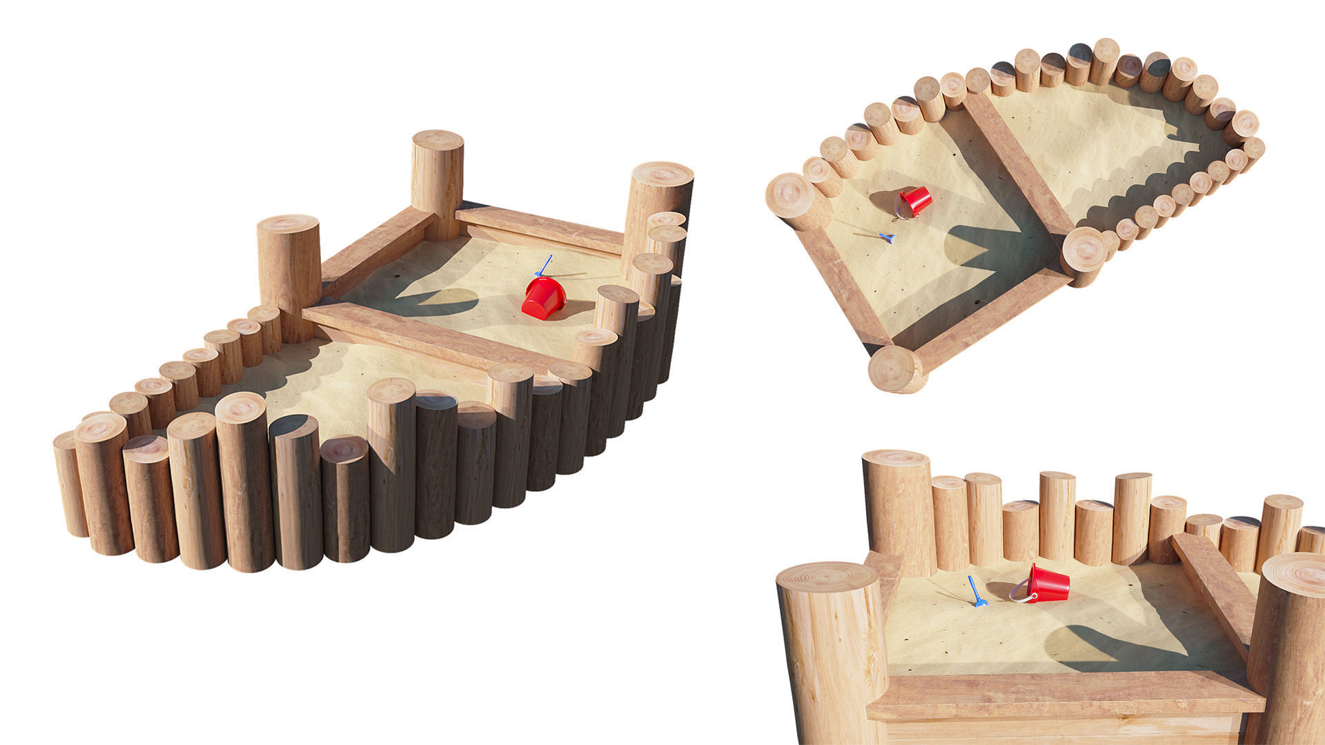 Sandbox wooden 3D model | CGTrader
