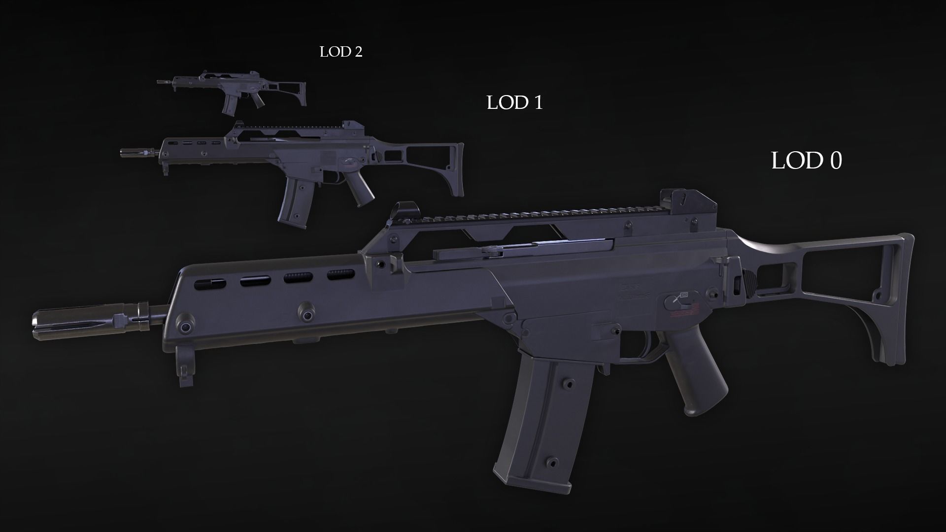 3D model HK G36K VR / AR / low-poly | CGTrader