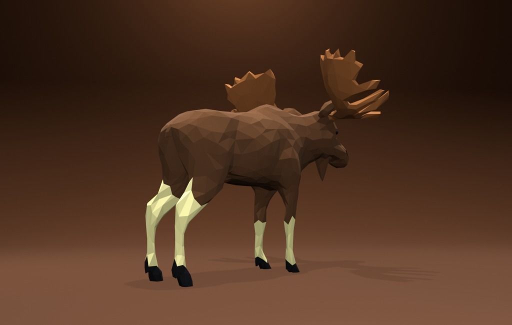 3D model Moose Cartoon Lowpoly VR / AR / low-poly | CGTrader