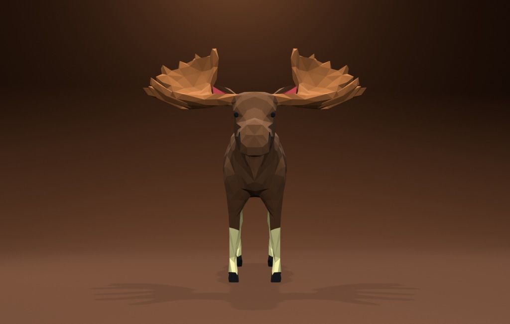 3D model Moose Cartoon Lowpoly VR / AR / low-poly | CGTrader