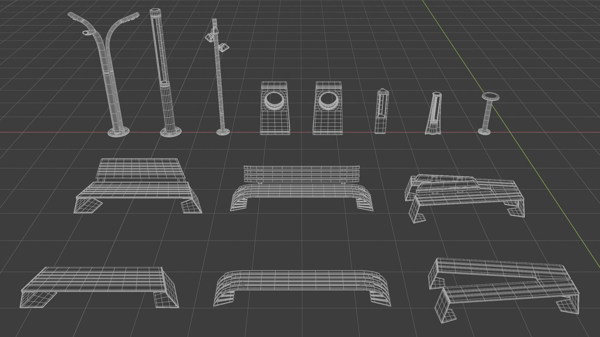 Modern Street Objects Asset Pack 3D model | CGTrader