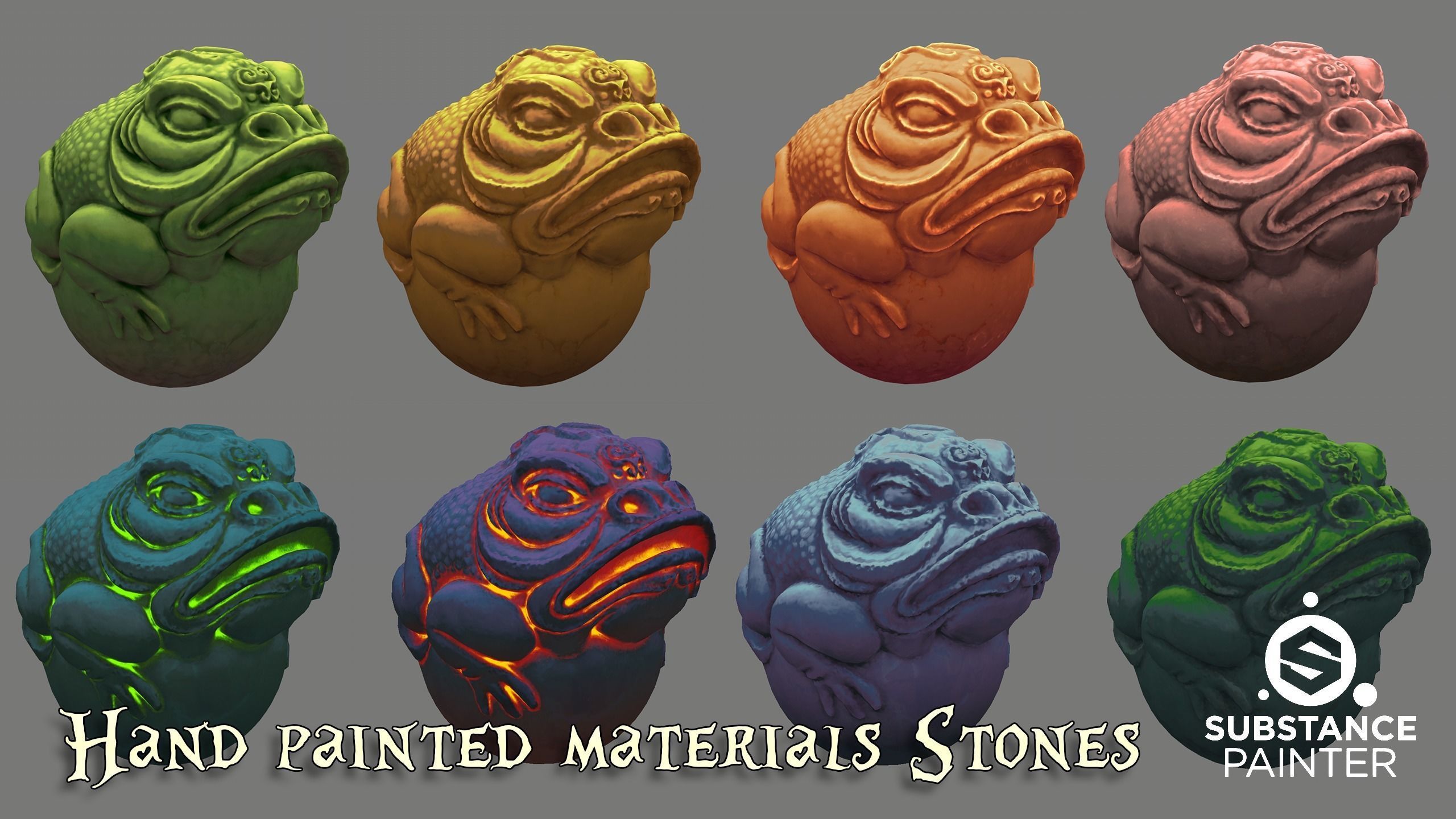 8 Hand painted materials Stones Texture | CGTrader