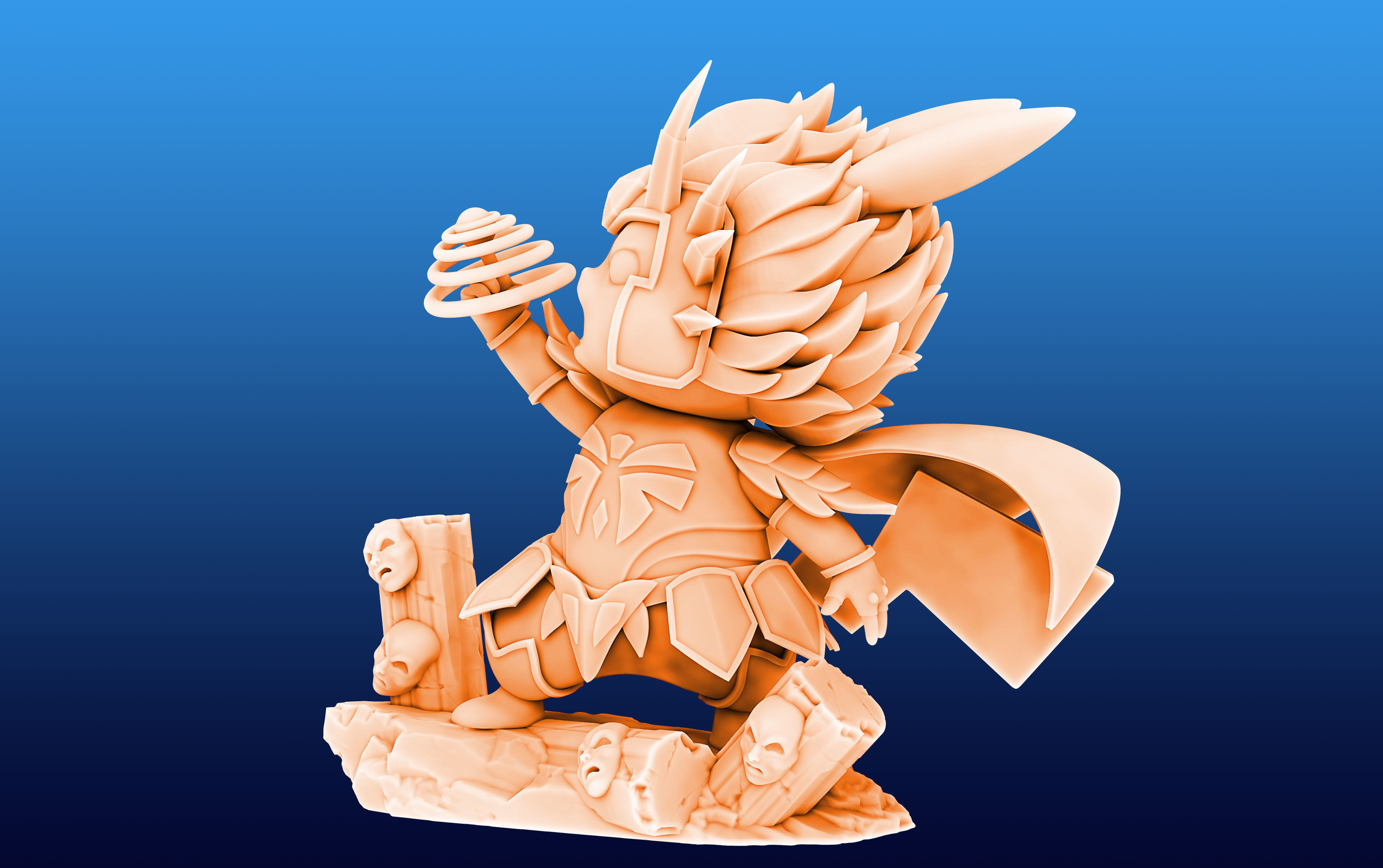 Pikachu Knight of the Zodiac cancer death mask Cosplay 3D model 3D ...