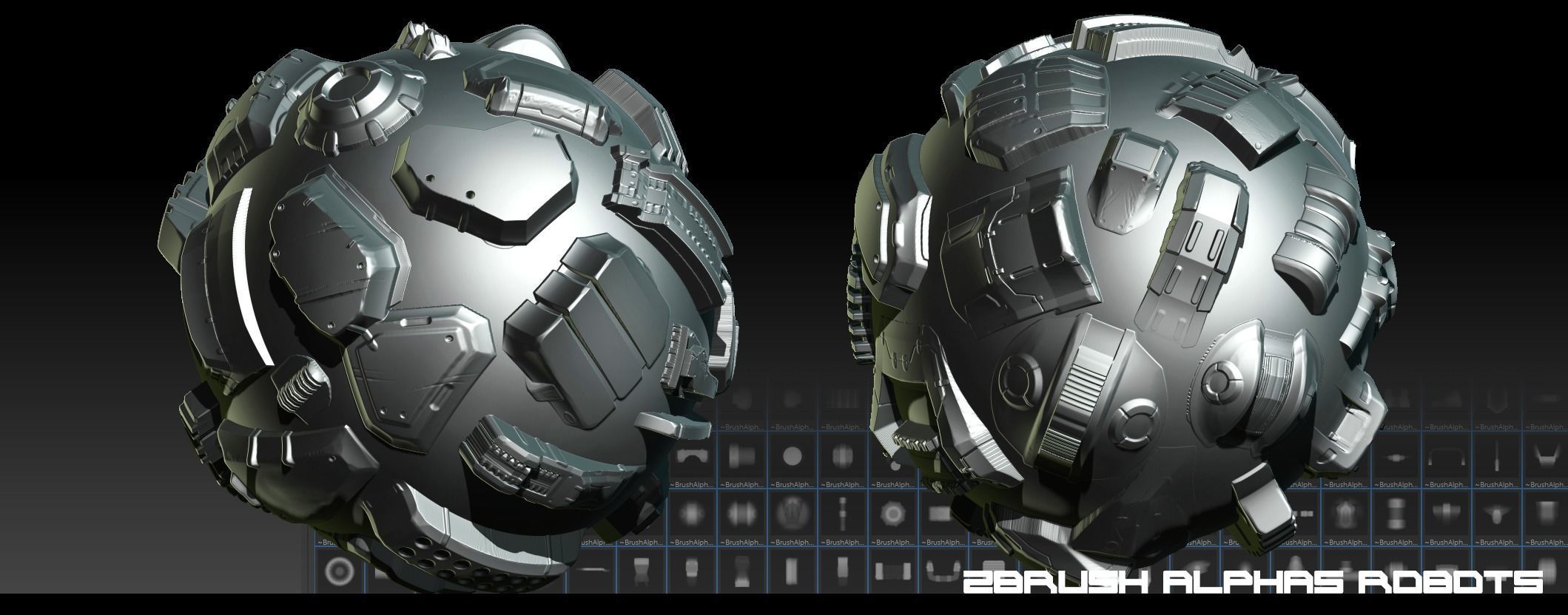 Zbrush Alphas Robots Texture | CGTrader
