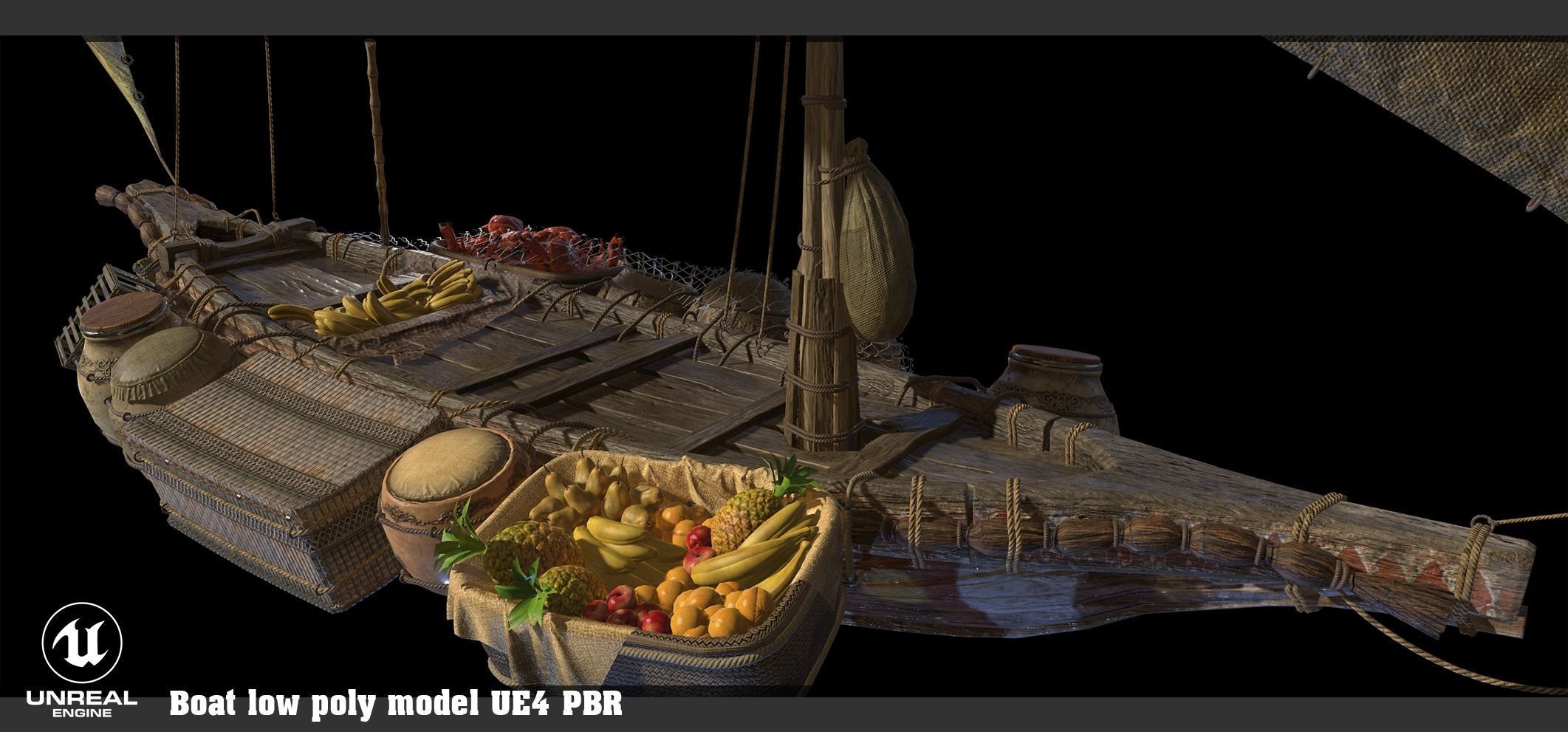 3D model Boat old Game model VR / AR / low-poly | CGTrader